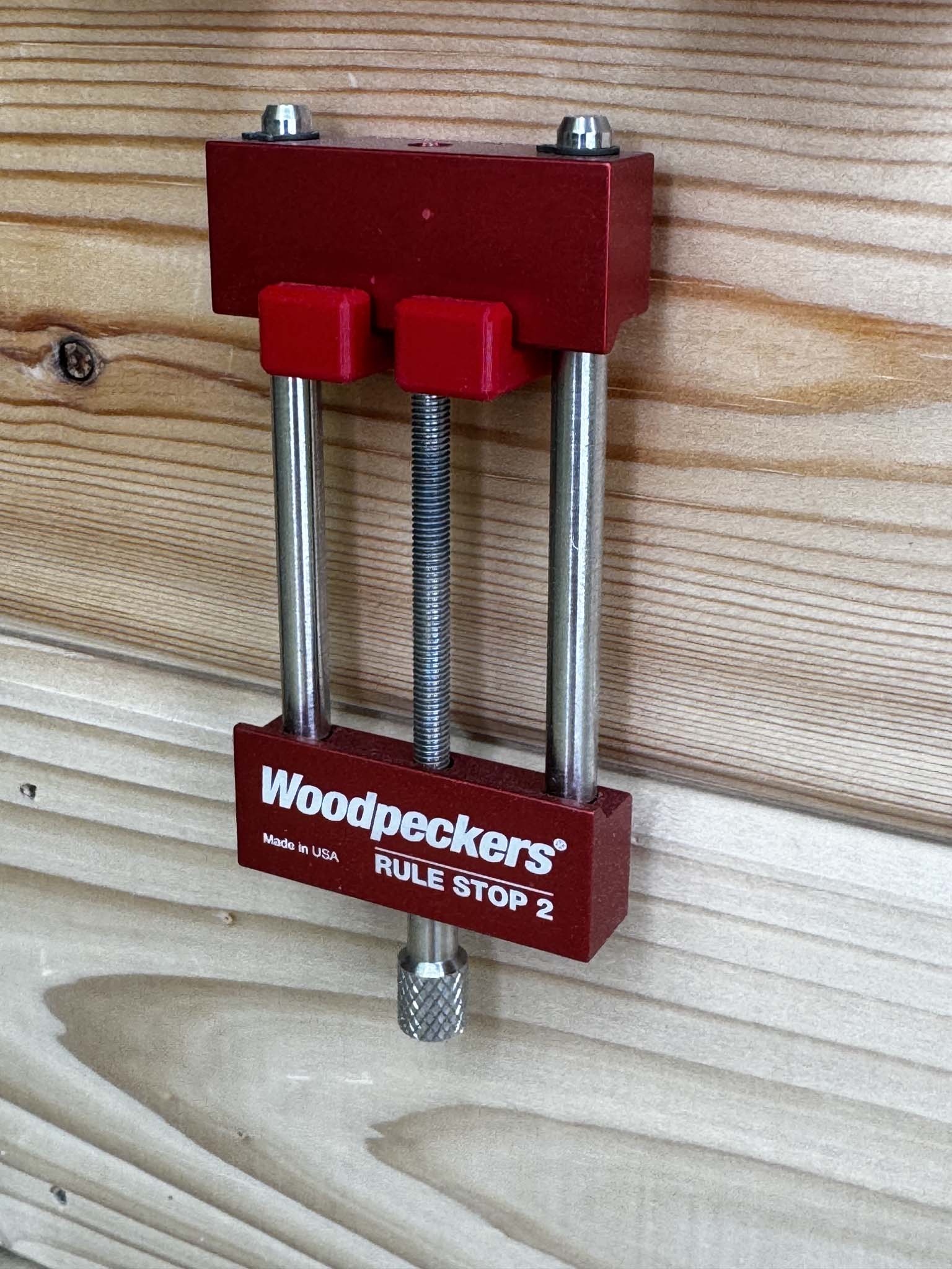 Wall Hanger for Woodpeckers Rule Stop – Evolution Custom Woodworking, LLC